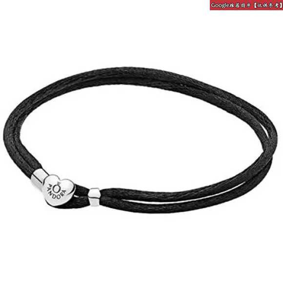 潘多拉/Pandora 黑色Moments织物手绳590749CBK-S3-小迈步海淘品牌官网