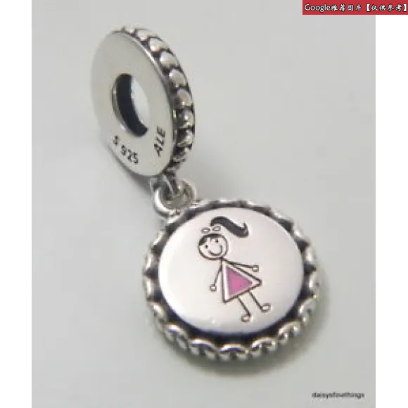 潘多拉/Pandora Girl Stick Figure Dangle Charm, Mixed Enamel 792018--小迈步海淘品牌官网