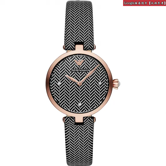 安普里奥·阿玛尼/Emporio Armani 女士皮革表带双指针腕表 AR11237-小迈步海淘品牌官网
