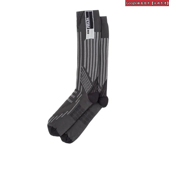 普拉达/Prada 海军蓝/白色 袜子 UCL374 1QRT F057L-小迈步海淘品牌官网