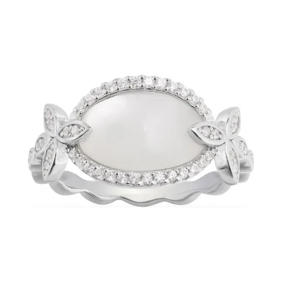 APM 白母贝花朵戒指 - 银白色 A19696XNA-小迈步海淘品牌官网