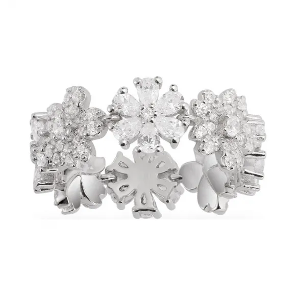 APM 镶石花朵戒指 - 银白色 A19711OX-小迈步海淘品牌官网