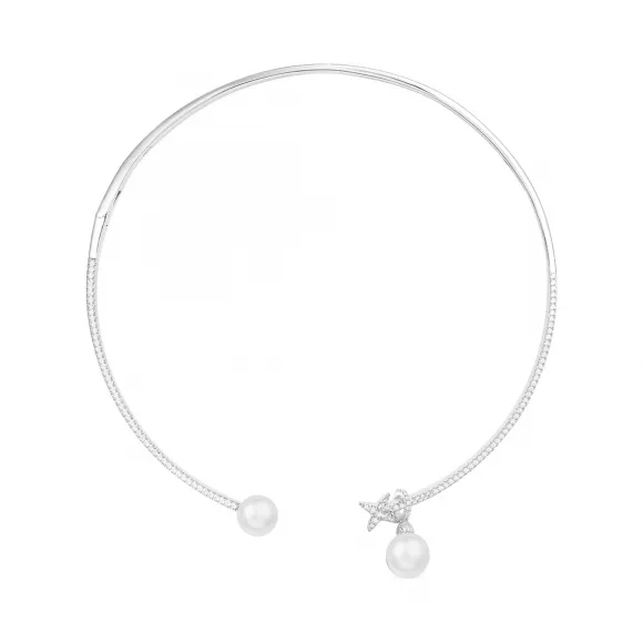 APM 纯银镶晶钻FESTIVAL开口项圈配珍珠 AC4320XPL-小迈步海淘品牌官网