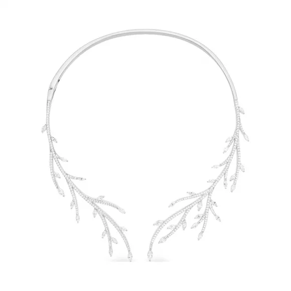 APM 纯银镶晶钻FESTIVAL叶子开口项圈 AC4561OX-小迈步海淘品牌官网