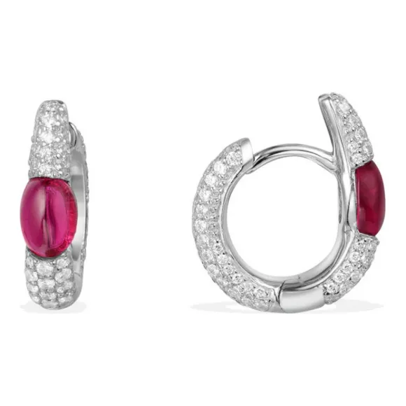 APM 纯银糖果环形耳环配红晶钻 AE10302XKR-小迈步海淘品牌官网