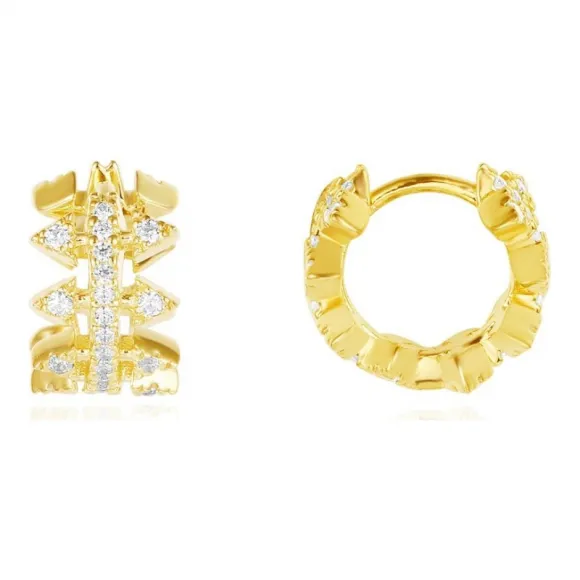 APM 金黄色纯银镶晶钻LA BELLE ÉPOQUE 齿轮耳环 AE11507OXY-小迈步海淘品牌官网