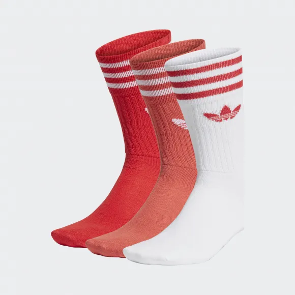 阿迪达斯/Adidas ORIGINALS 亮粉红荧光/蒸馏桔红/白 中性 SOLID CREW SOCK 运动袜子 FM0623-小迈步海淘品牌官网
