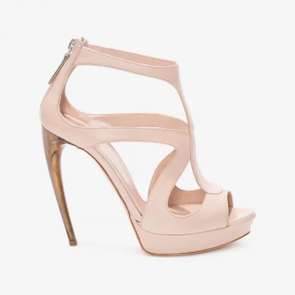 亚历山大麦昆/Alexander McQueen 动物角鞋跟凉鞋 女士 11245460os 482190WHMU05730-小迈步海淘品牌官网