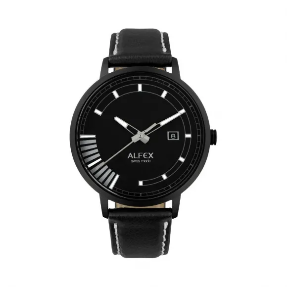 爱华时/Alfex IP黑色拉丝 石英机芯 5776-2222-小迈步海淘品牌官网