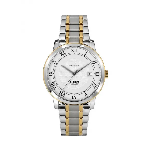 爱华时/Alfex 两音不锈钢/ ip金抛光磨砂 自动机械机芯 9012-752-小迈步海淘品牌官网