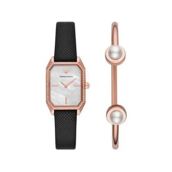 Emporio Armani 24 mm 不锈钢 石英机芯 女士 腕表 AR80068SET-小迈步海淘品牌官网