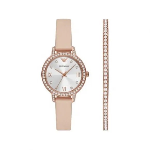 Emporio Armani 32 mm 不锈钢 石英机芯 女士 腕表 AR80069SET-小迈步海淘品牌官网