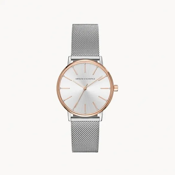 Armani Exchange 女士 手表 36MM 不锈钢网 石英机芯 AX5537-小迈步海淘品牌官网