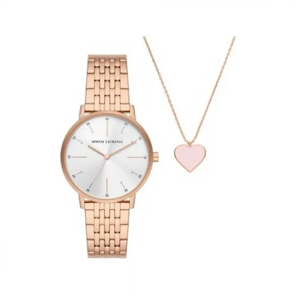 Armani Exchange 36MM 不锈钢 石英机芯 女士 腕表 AX7145SET-小迈步海淘品牌官网