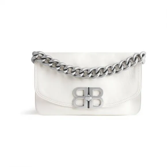 巴黎世家/Balenciaga Bb Soft小号翻盖包 为 所有 在 亮白 748598-2AAIY-9001-小迈步海淘品牌官网