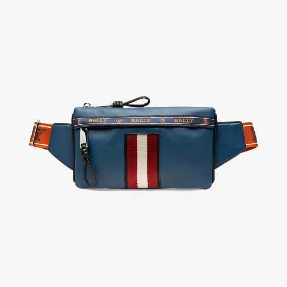 巴利/Bally 男士蓝色纯色牛皮腰包 6231756-小迈步海淘品牌官网