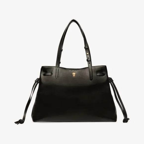 巴利/Bally 女士黑色纯色小牛皮托特包 6232702-小迈步海淘品牌官网