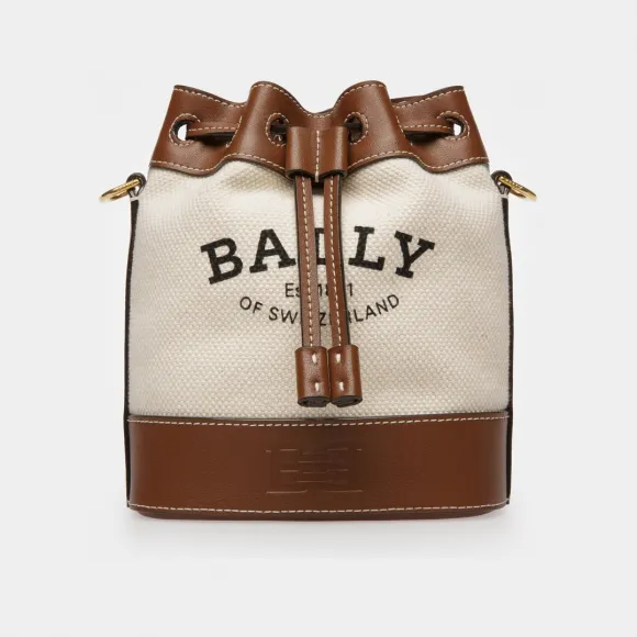 巴利/Bally 女士自然色和棕色 Cleoh 织物水桶包 6301353-小迈步海淘品牌官网
