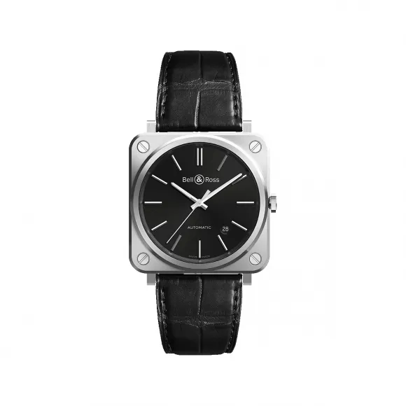 柏莱士/Bell&ross 39 MM 缎面抛光不锈钢 自动机械机芯 BRS92-BLC-ST-SCR-小迈步海淘品牌官网