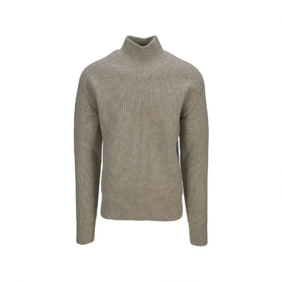 葆蝶家/Bottega Veneta 灰米色 Overwash 插肩高领罗纹针织上衣 21A680133V1FD0-小迈步海淘品牌官网