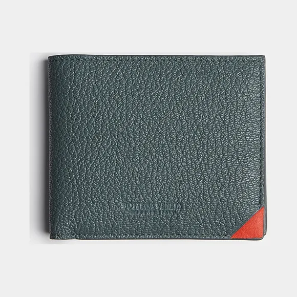 葆蝶家/Bottega Veneta 石板色、橙色 双折钱包，配有零钱袋 630352-VA971-1647-小迈步海淘品牌官网
