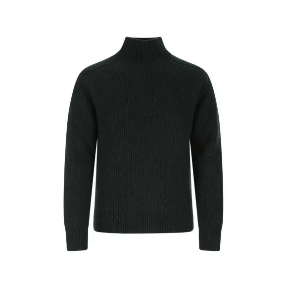 葆蝶家/Bottega Veneta 绿色 Overwash 插肩高领罗纹针织上衣 680133V1FD03051-小迈步海淘品牌官网