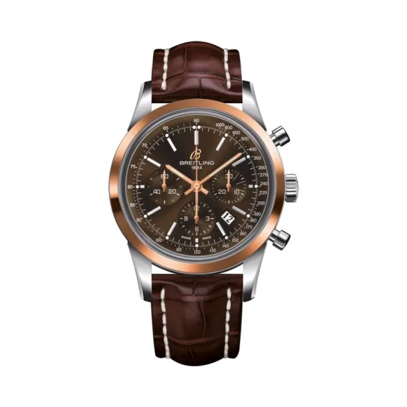 百年灵/Breitling 越洋 Transocean 系列 不锈钢，红金 自动机械机芯 男表 UB015212_Q594_739P-小迈步海淘品牌官网