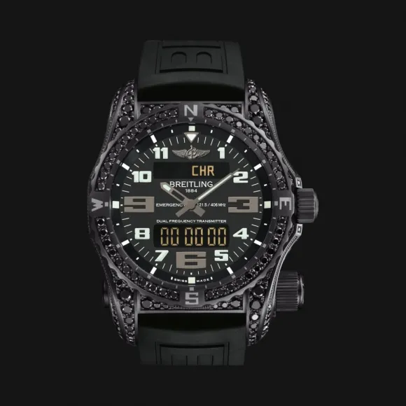 百年灵/Breitling 专业 Professional 系列 黑色钛金属, 镶钻表壳和表圈 石英机芯 男表 V76325AW_BC46 ...