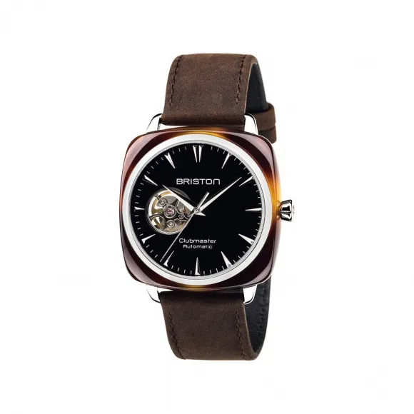 布里斯顿/briston 40 x 40 MM 玳瑁纹 自动机械机芯 男表 18740.SA.TI.1.LVC-小迈步海淘品牌官网