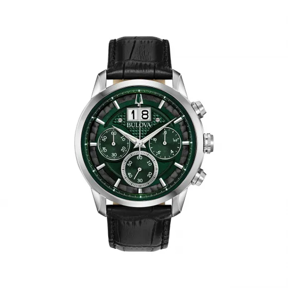 宝路华/Bulova Sutton系列 44.00 MM 不锈钢 石英机芯 男表 96B310-小迈步海淘品牌官网