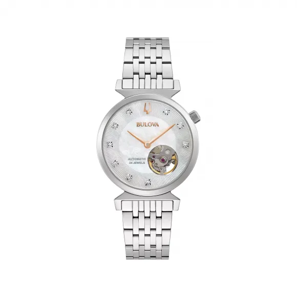 宝路华/Bulova Regatta系列 32.00 MM 不锈钢 自动机械机芯 女表 96P222-小迈步海淘品牌官网