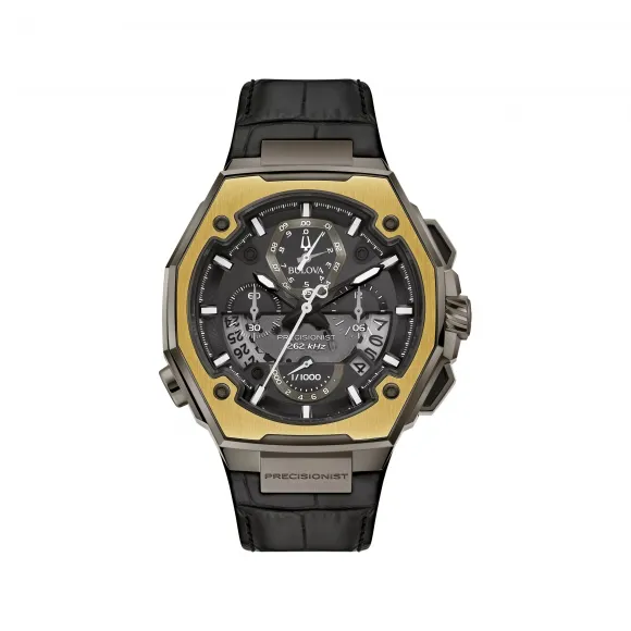 宝路华/Bulova 44.5 MM 不锈钢& 18克拉金 石英机芯 手表 98B354-小迈步海淘品牌官网