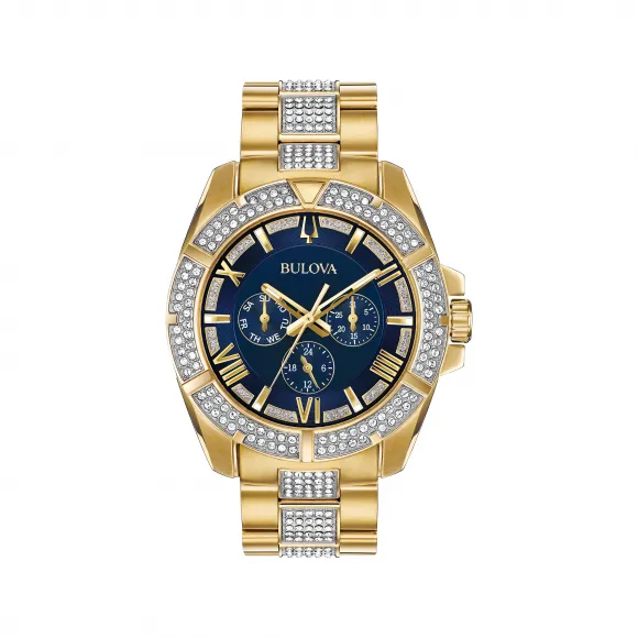 宝路华/Bulova 44 MM 不锈钢 石英机芯 手表 98C128-小迈步海淘品牌官网