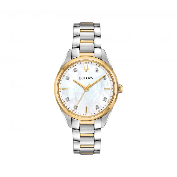 宝路华/Bulova Classic 系列 32.5 mm 间金色不锈钢 石英机芯 女表 98P184-小迈步海淘品牌官网
