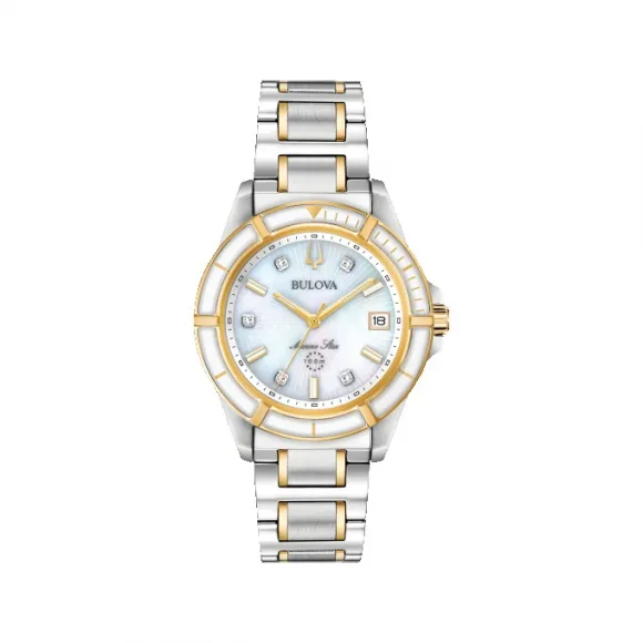宝路华/Bulova Marine Star 系列 34 mm 银色不锈钢 女表 98P186-小迈步海淘品牌官网