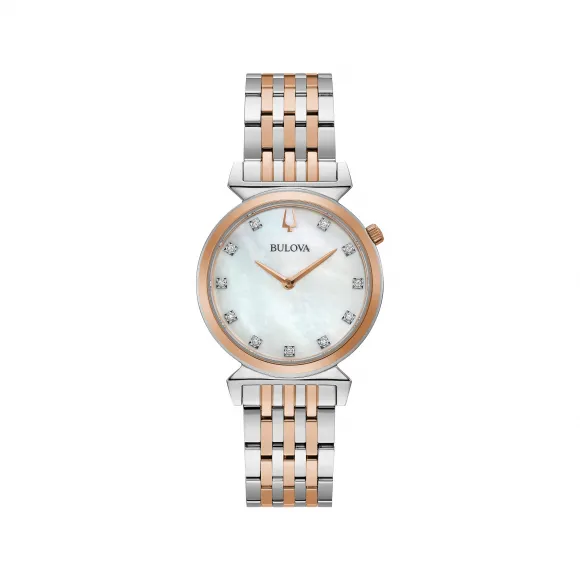 宝路华/Bulova Classic 系列 30 mm 间玫瑰金色不锈钢 石英机芯 女表 98P192-小迈步海淘品牌官网