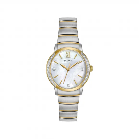宝路华/Bulova Classic-Diamonds系列 28.00 MM 不锈钢 石英机芯 女表 98R231-小迈步海淘品牌官网