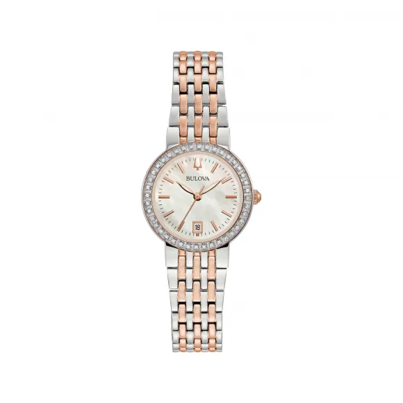 宝路华/Bulova Classic-Diamonds系列 26.00 MM 不锈钢 石英机芯 女表 98R280-小迈步海淘品牌官网