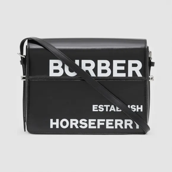 博百利/Burberry Grace - 大号 Horseferry 印花涂层帆布格雷丝包 (黑色) - 女士 80229951-小迈步海淘品牌官网