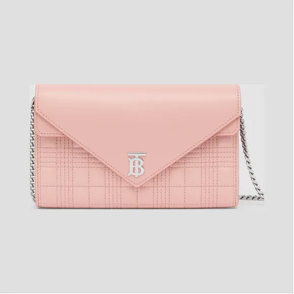 博百利/Burberry 绗缝羔羊皮钱夹（附可拆式链条背带） (胭脂粉红) - 女士 80265781-小迈步海淘品牌官网