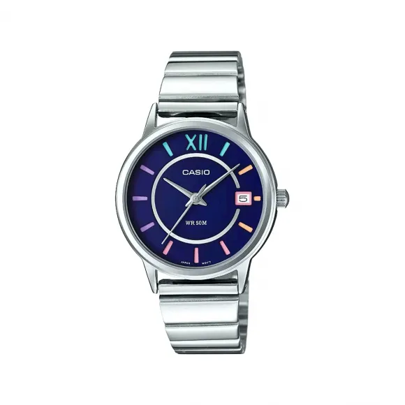 卡西欧/Casio Enticer系列 不锈钢 37.5X32X9.3 MM 石英机芯 女表 LTP-E134D-2B-小迈步海淘品牌官网