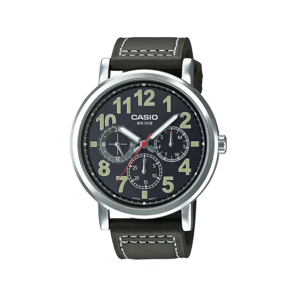 卡西欧/Casio Enticer系列 不锈钢 52.5X45X11 MM 石英机芯 男表 MTP-E309L-3-小迈步海淘品牌官网