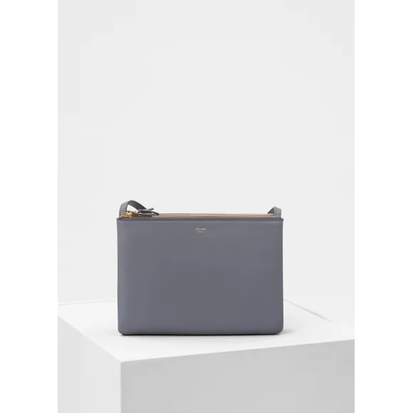 思琳/Celine Trio大号烟灰色光滑小羊皮肩背包 171453ETA.08SM-小迈步海淘品牌官网