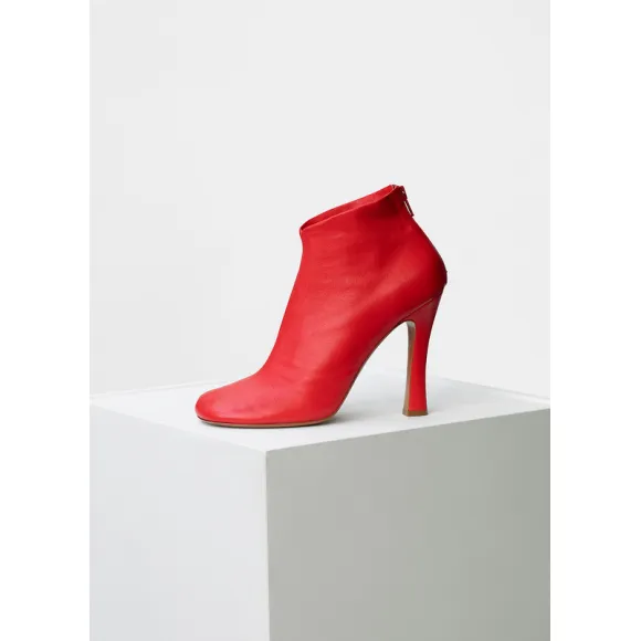 思琳/Celine GloveBootie罂粟红Nappa小羊皮90毫米鞋跟弹力短靴 321613LSBC.27PY-小迈步海淘品牌官网