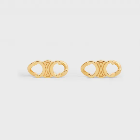 思琳/Celine TRIOMPHE GOURMETTE金色饰面黄铜耳钉 460DD6BRA.35OR,CONF.460BJ6BRA.35OR ...