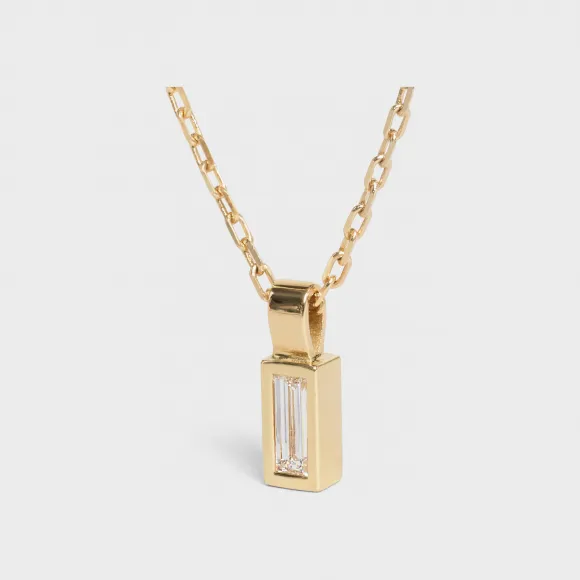 思琳/Celine 女士 CELINE Sentimental Baguette 黄色金镶钻项链 46P066GYD.37YW-小迈步海淘品牌官网