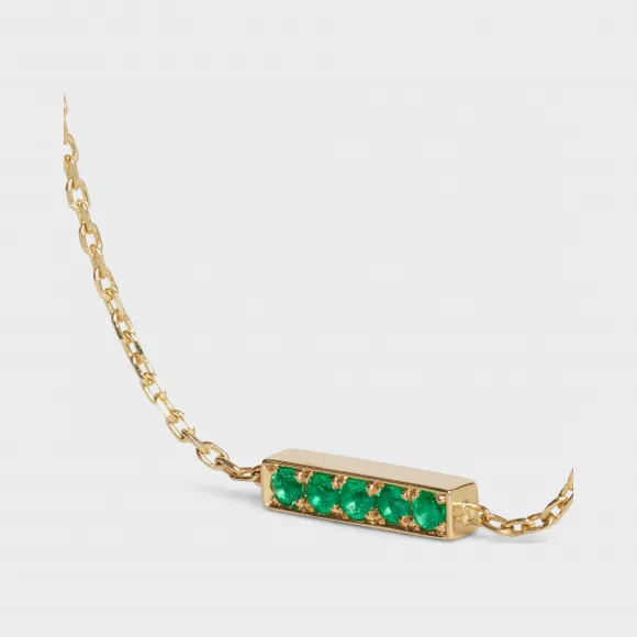 思琳/Celine 女士 CELINE Sentimental Line 黄色金镶绿宝石手镯 46P276GYE.37YG-小迈步海淘品牌官网