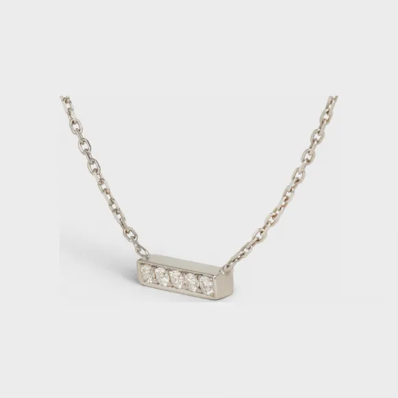 思琳/Celine 女士 CELINE Sentimental Line 白金白钻项链 46P666GWD.37WW-小迈步海淘品牌官网