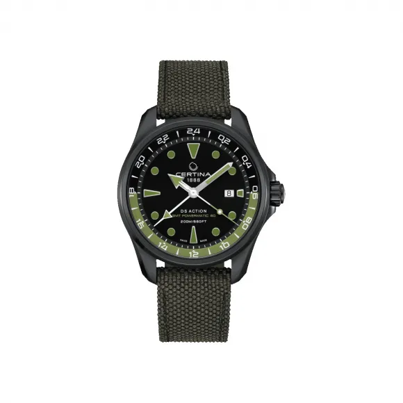 雪铁纳/Certina 动能系列两地时 43.1MM PVD316L精钢 自动机械机芯 C032.429.38.051.00-小迈步海淘品牌官网