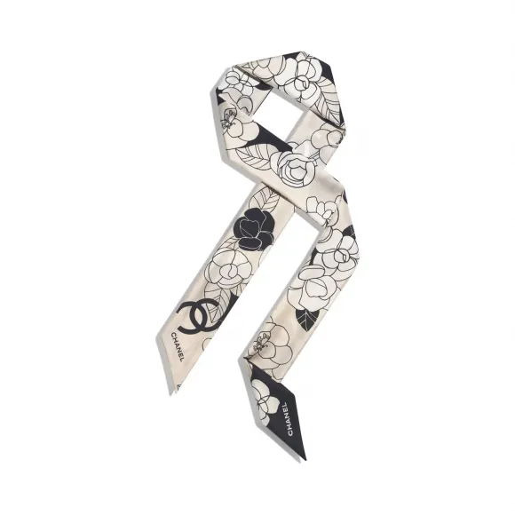 香奈儿/Chanel 细发带 真丝斜纹布 乳白与黑 AA6795-B02989-N6891-小迈步海淘品牌官网